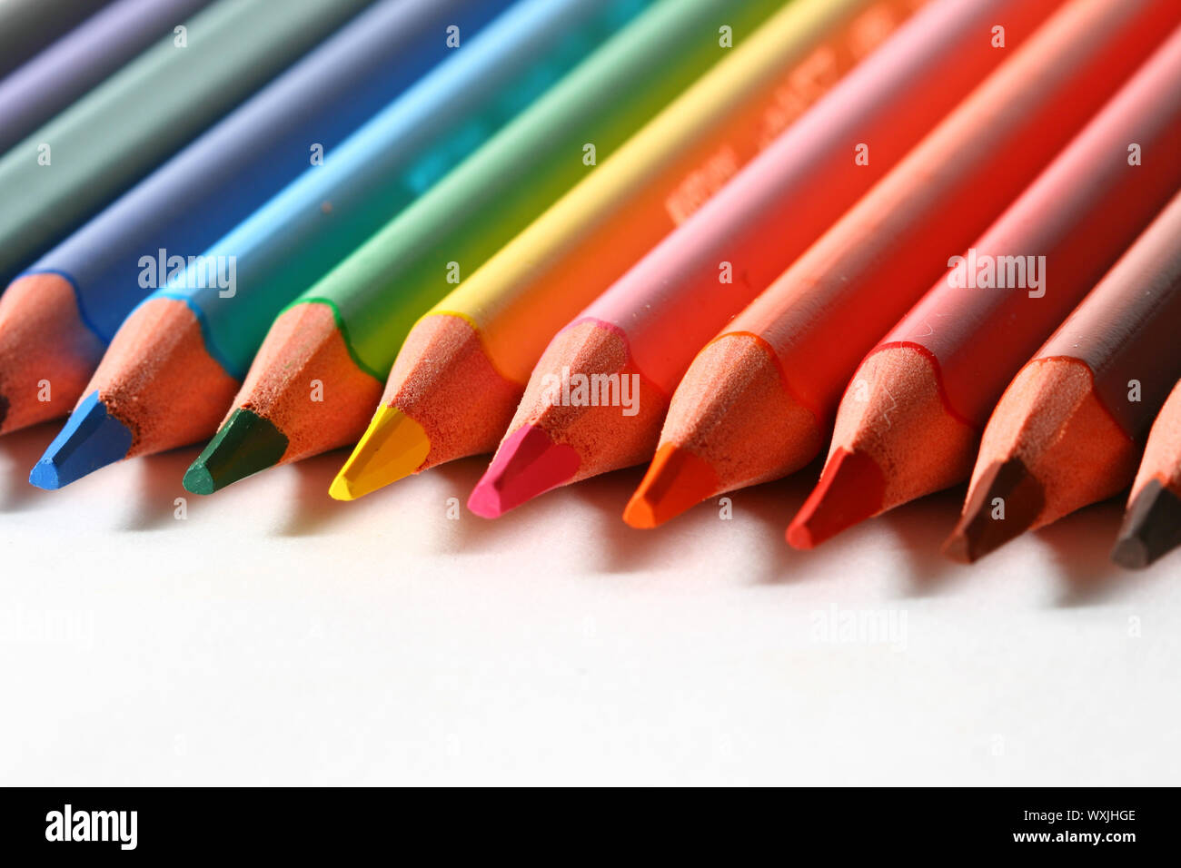 color pencil pallete macro close up Stock Photo - Alamy