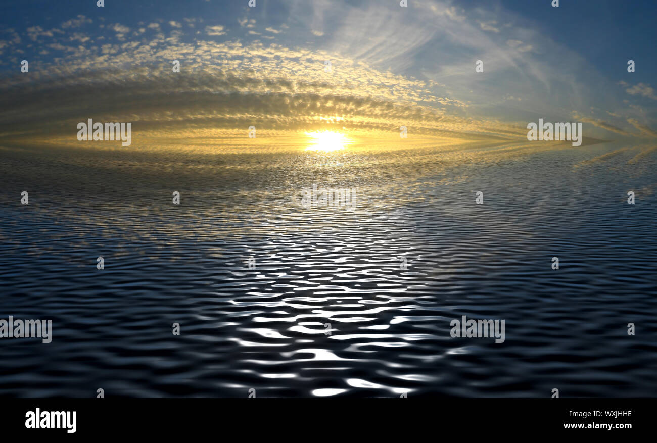3d water lanscape sky reflect Stock Photo - Alamy