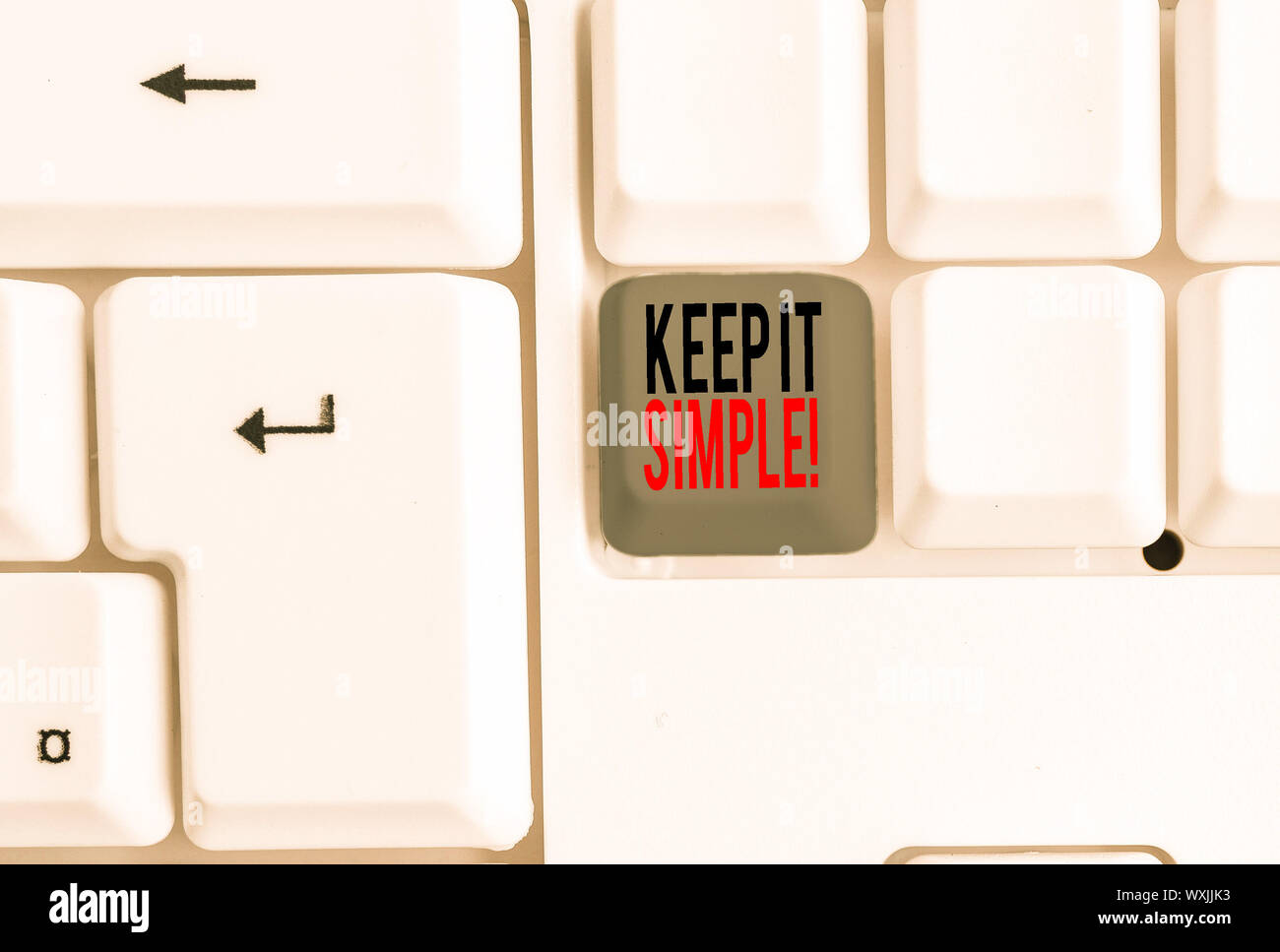 Text sign showing Keep It Simple. Business photo text ask something ...
