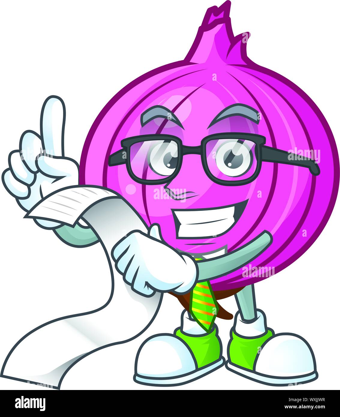 With menu red onion cartoon character for cuisine Stock Vector Image ...