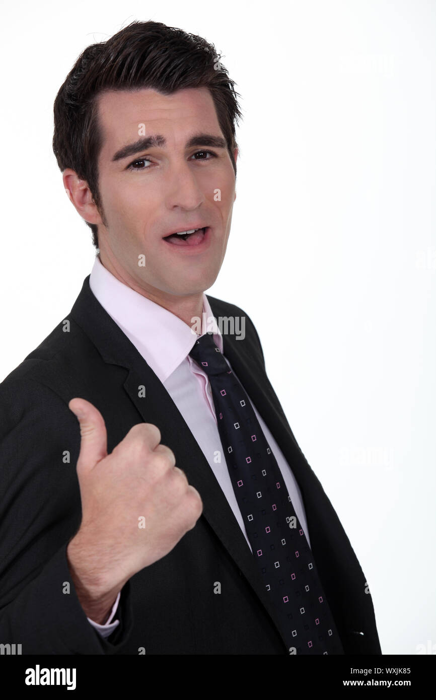 businessman, thumbs up Stock Photo - Alamy