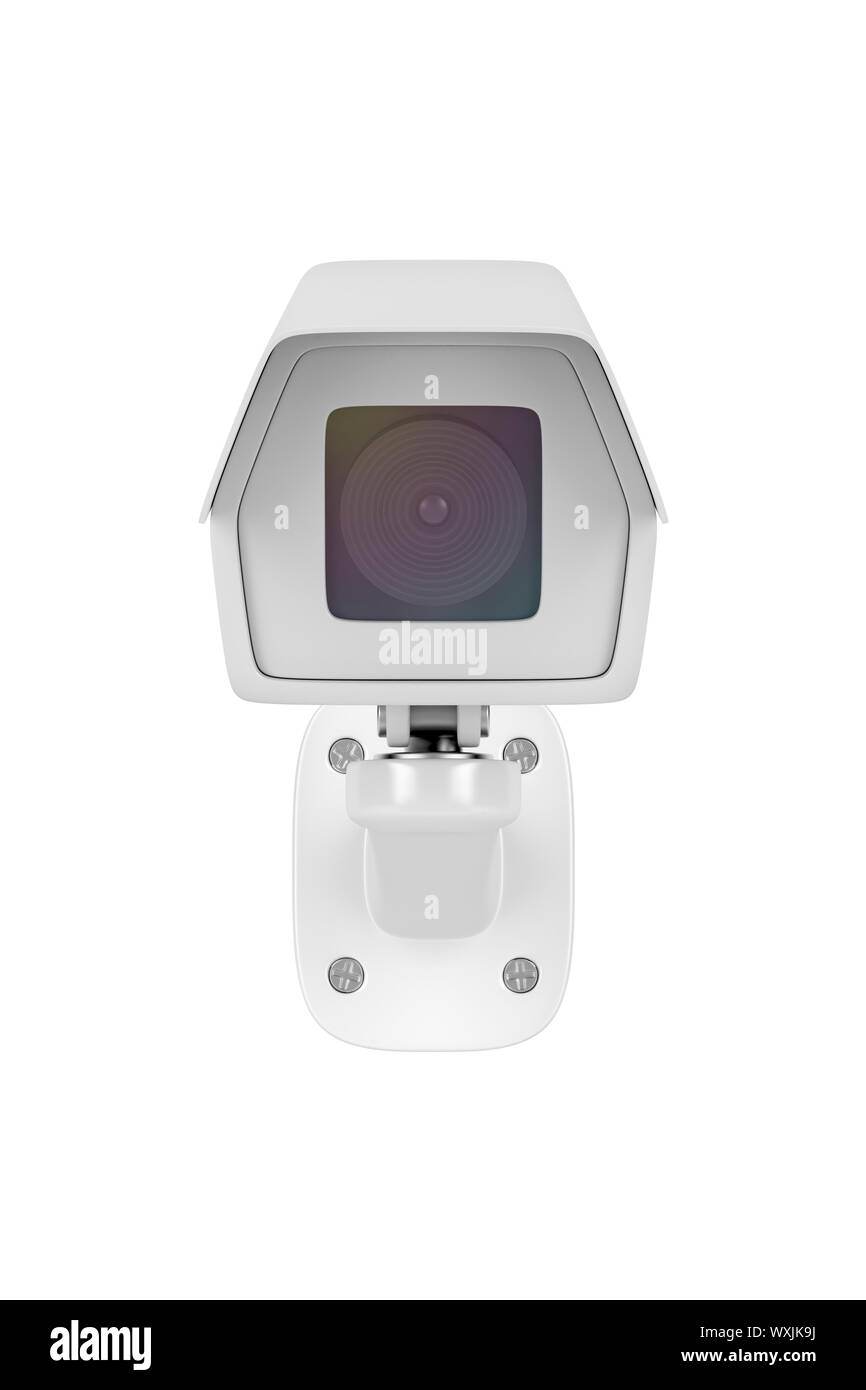 Front view of surveillance camera, isolated on white background Stock ...