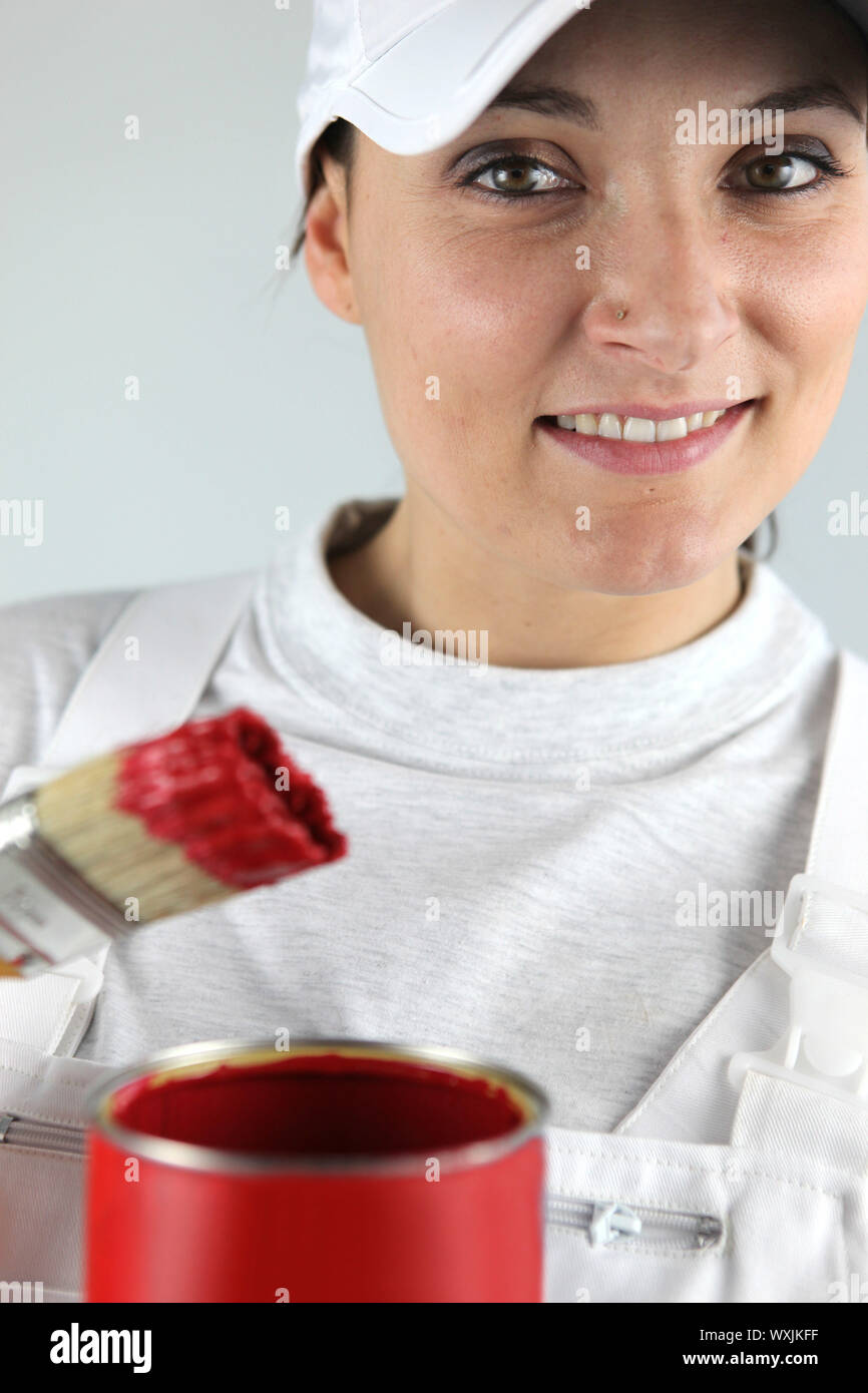 Female decorator starting new project Stock Photo - Alamy