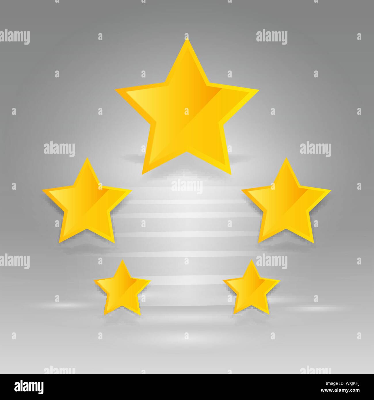 Five star golden rating, feedback creative vector illustration winning ...