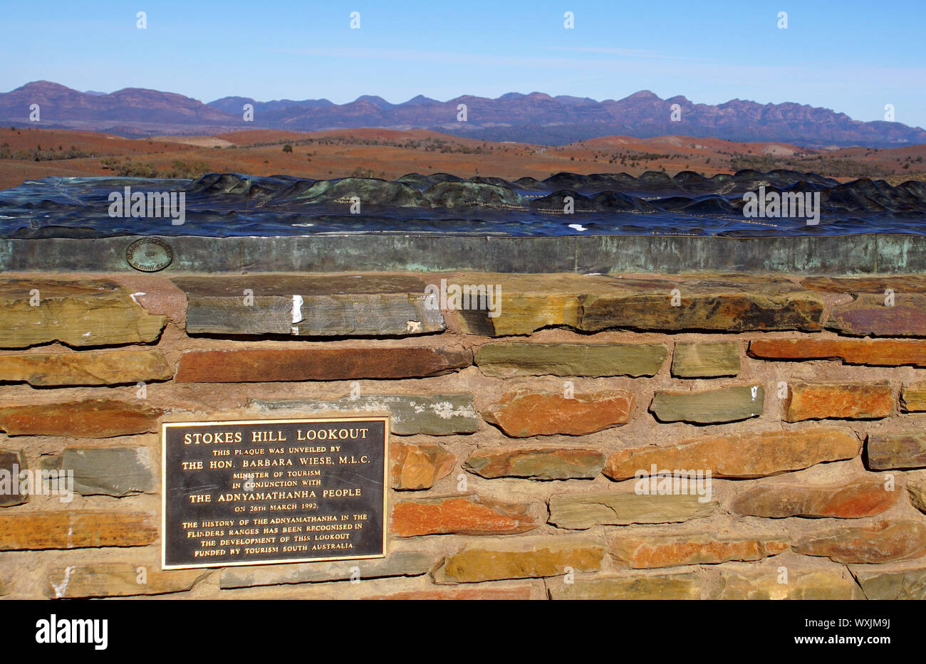 Stokes Hill Lookout with a 3D Model of Wilpena Pound Stock Photo - Alamy