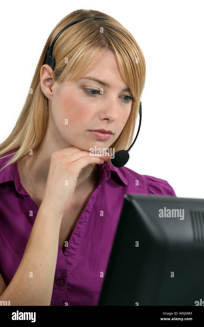 Receptionist concentrating hi-res stock photography and images - Alamy