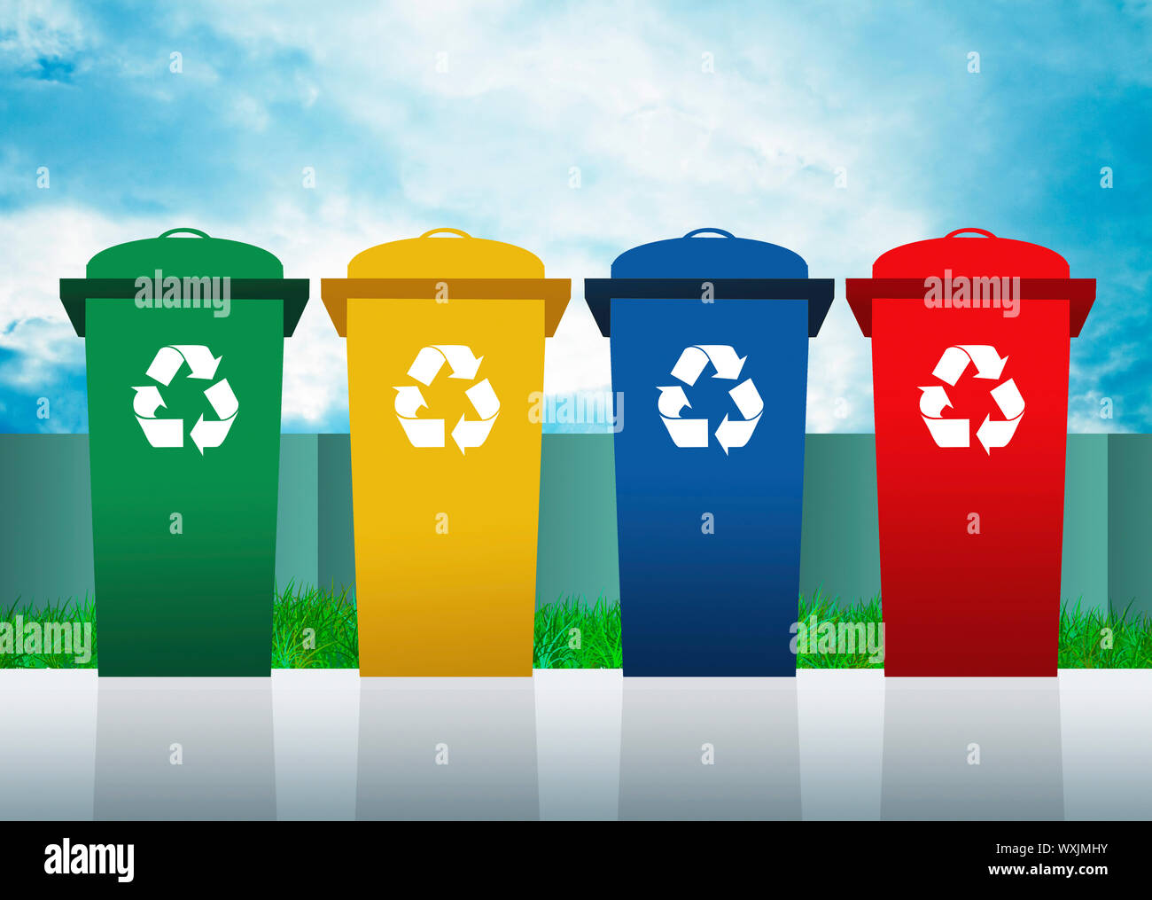 Bins for recycling Stock Photo - Alamy