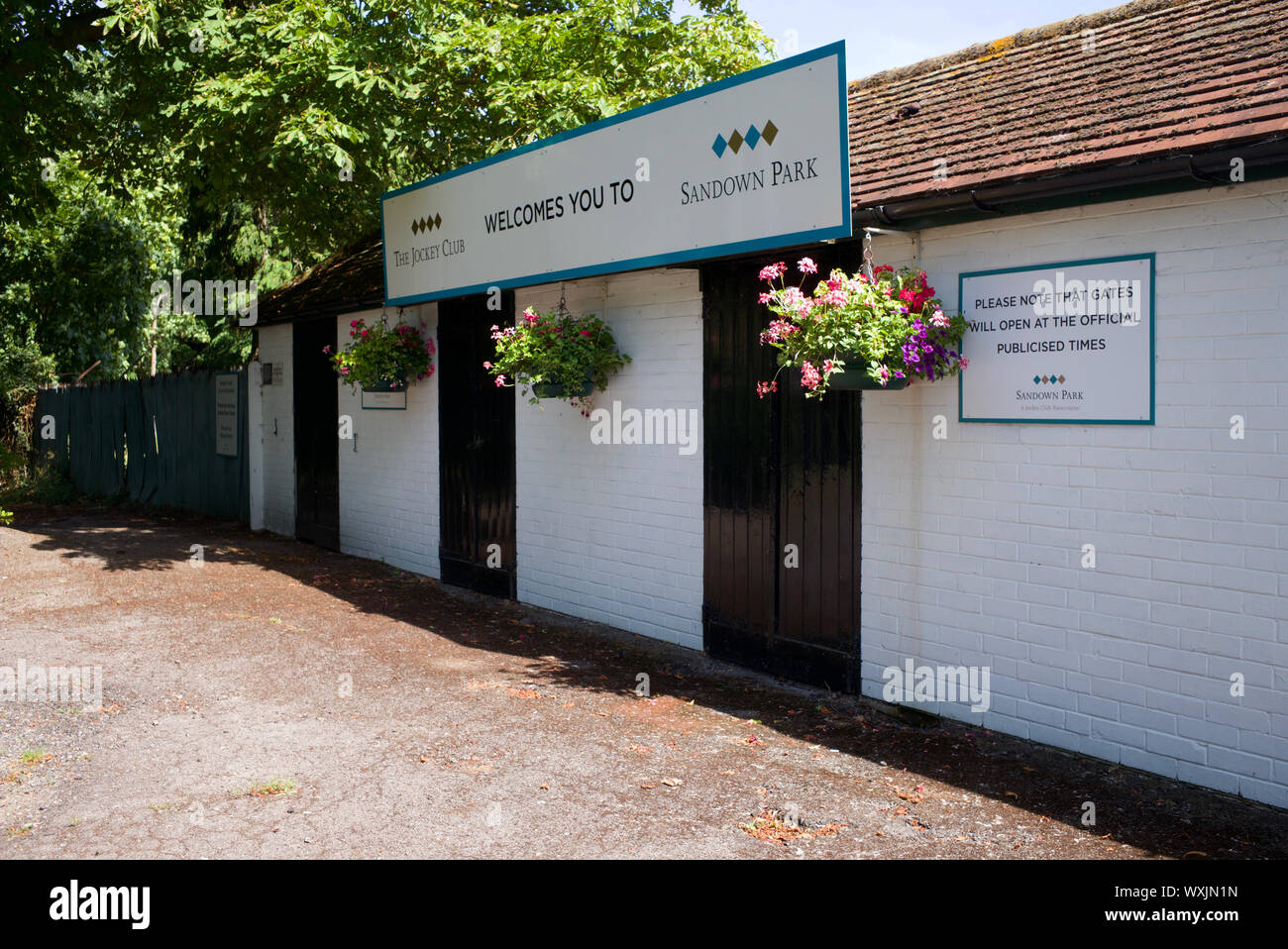 Sandown Park race course, Esher Stock Photo - Alamy