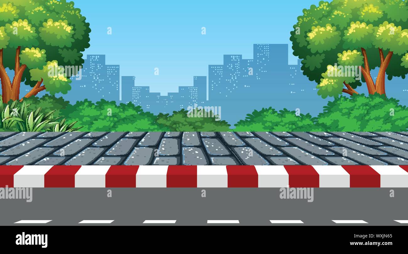 Nature scene landscape template illustration Stock Vector Image & Art ...