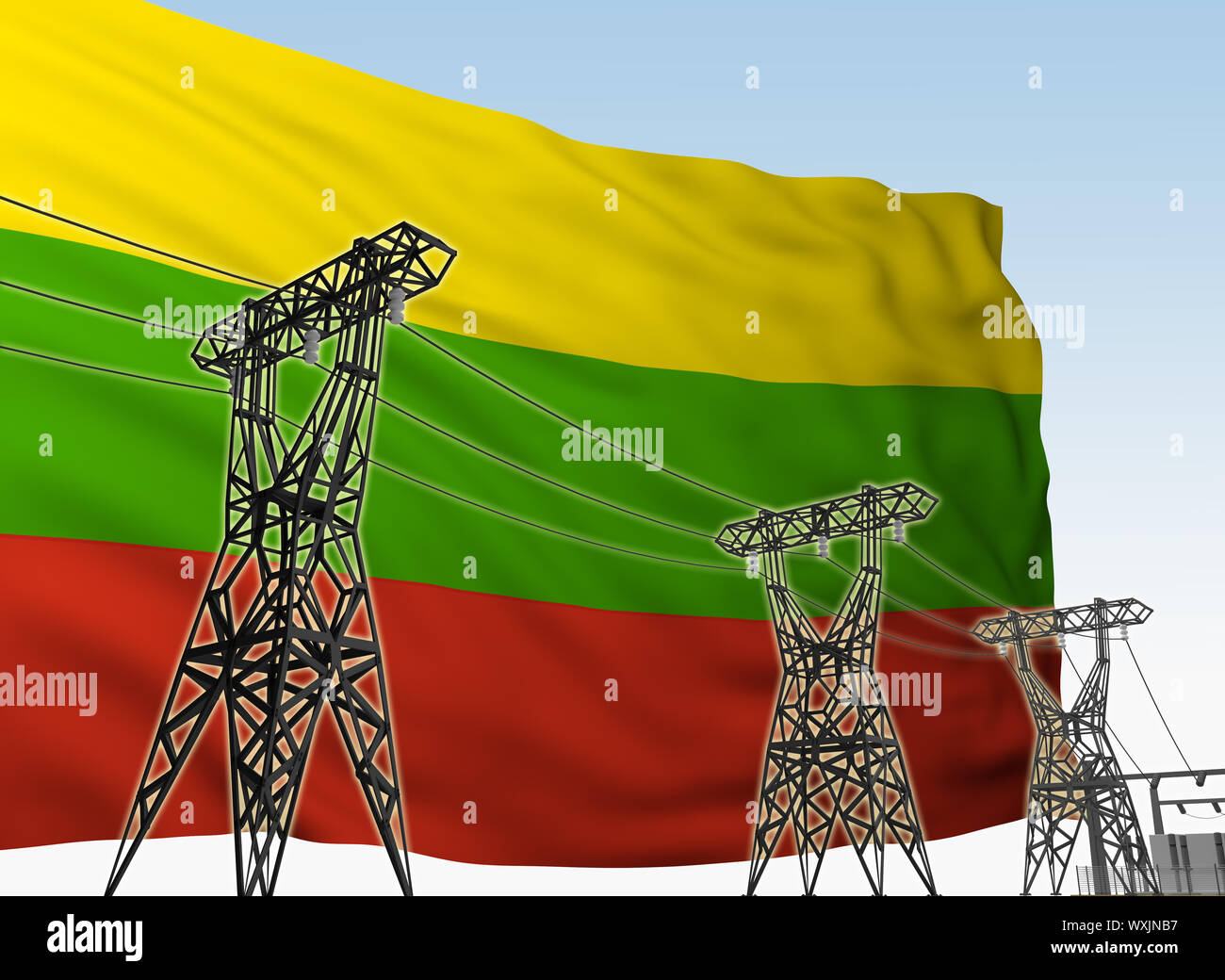 3d lithuania flag hi-res stock photography and images - Alamy