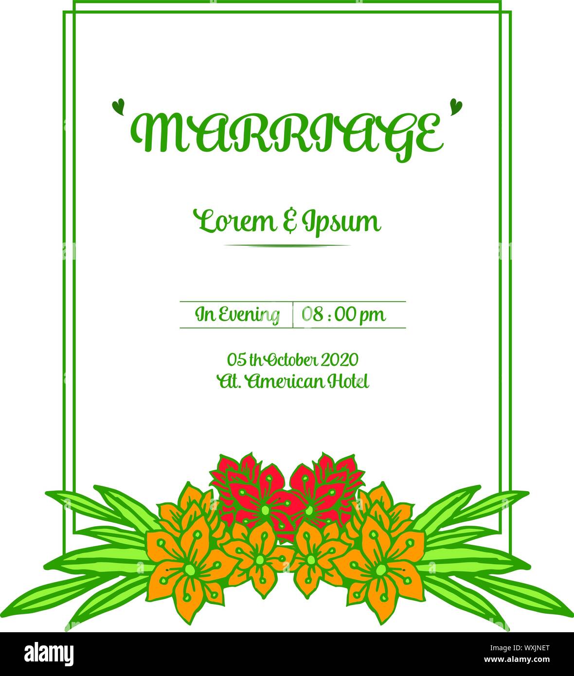 Decorative of elegant colorful floral frame, template for card of ...