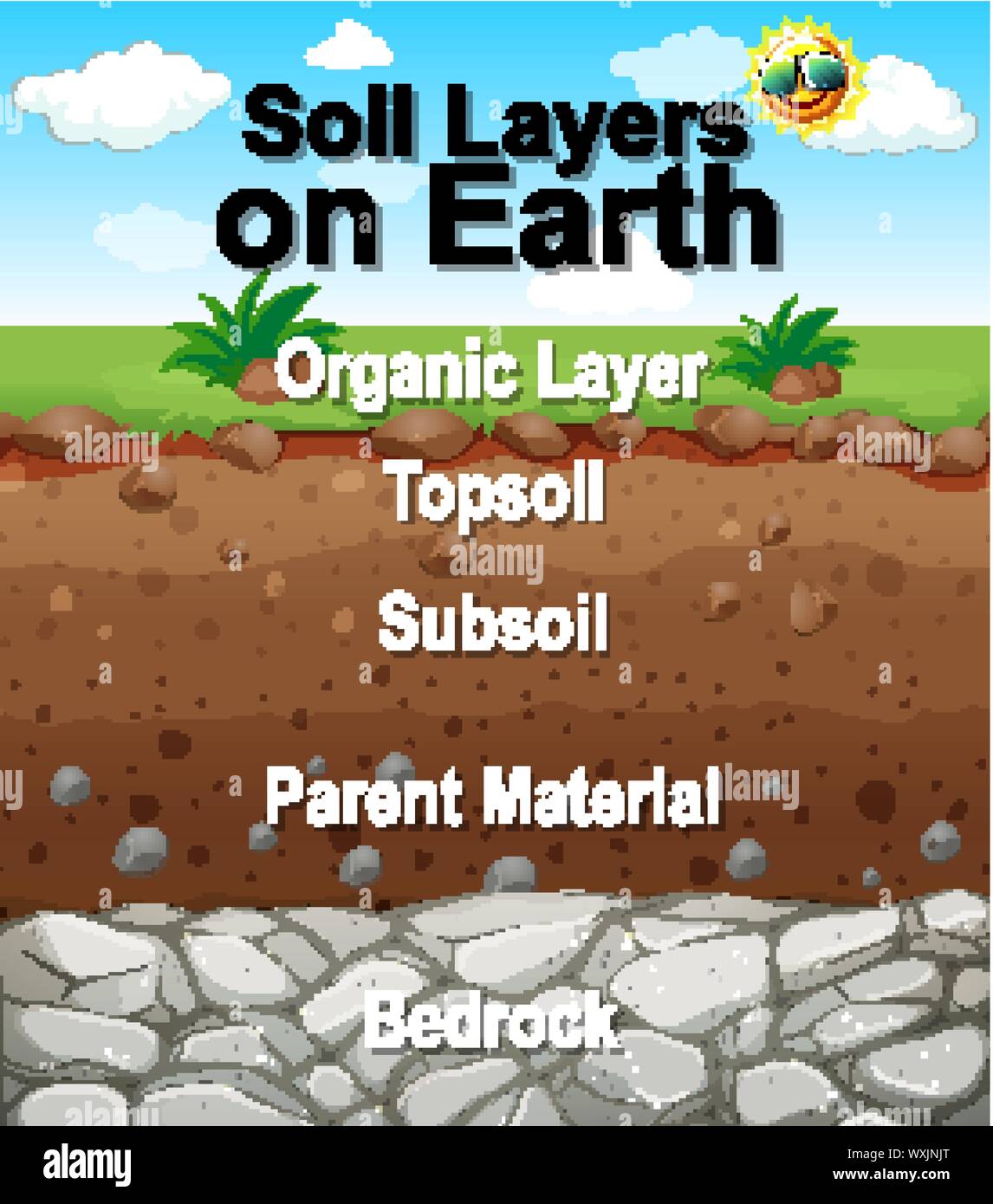 Poster design for soil layers on earth illustration Stock Vector Image ...