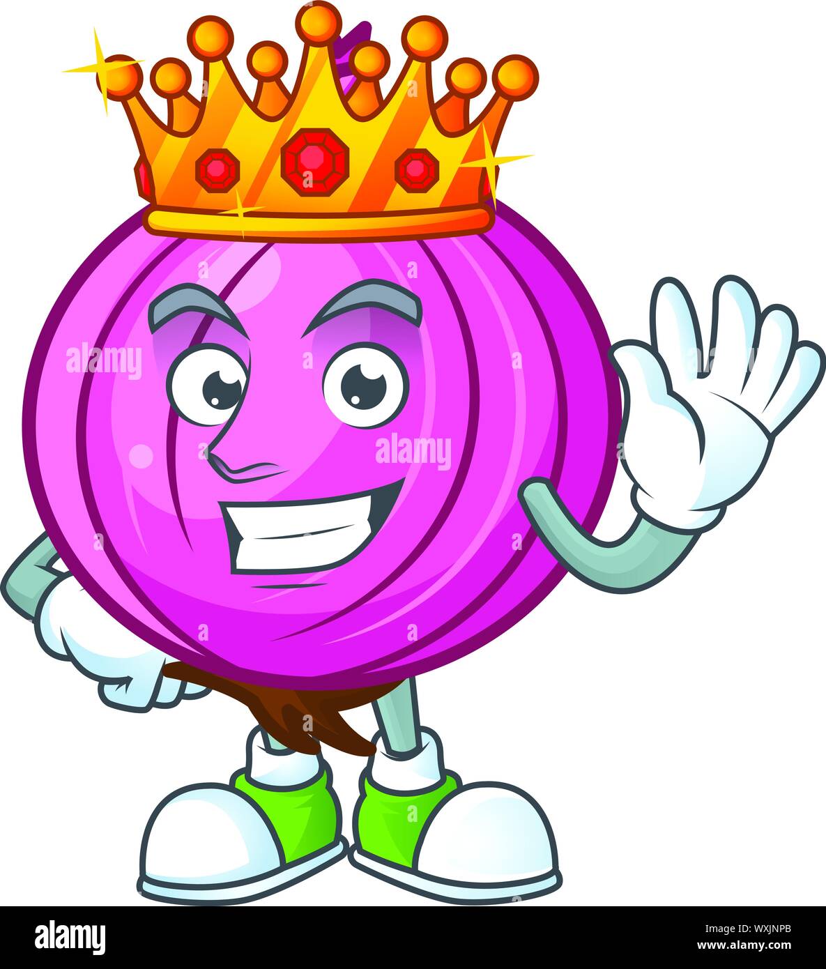 King raw red onion cartoon on white background Stock Vector Image & Art ...