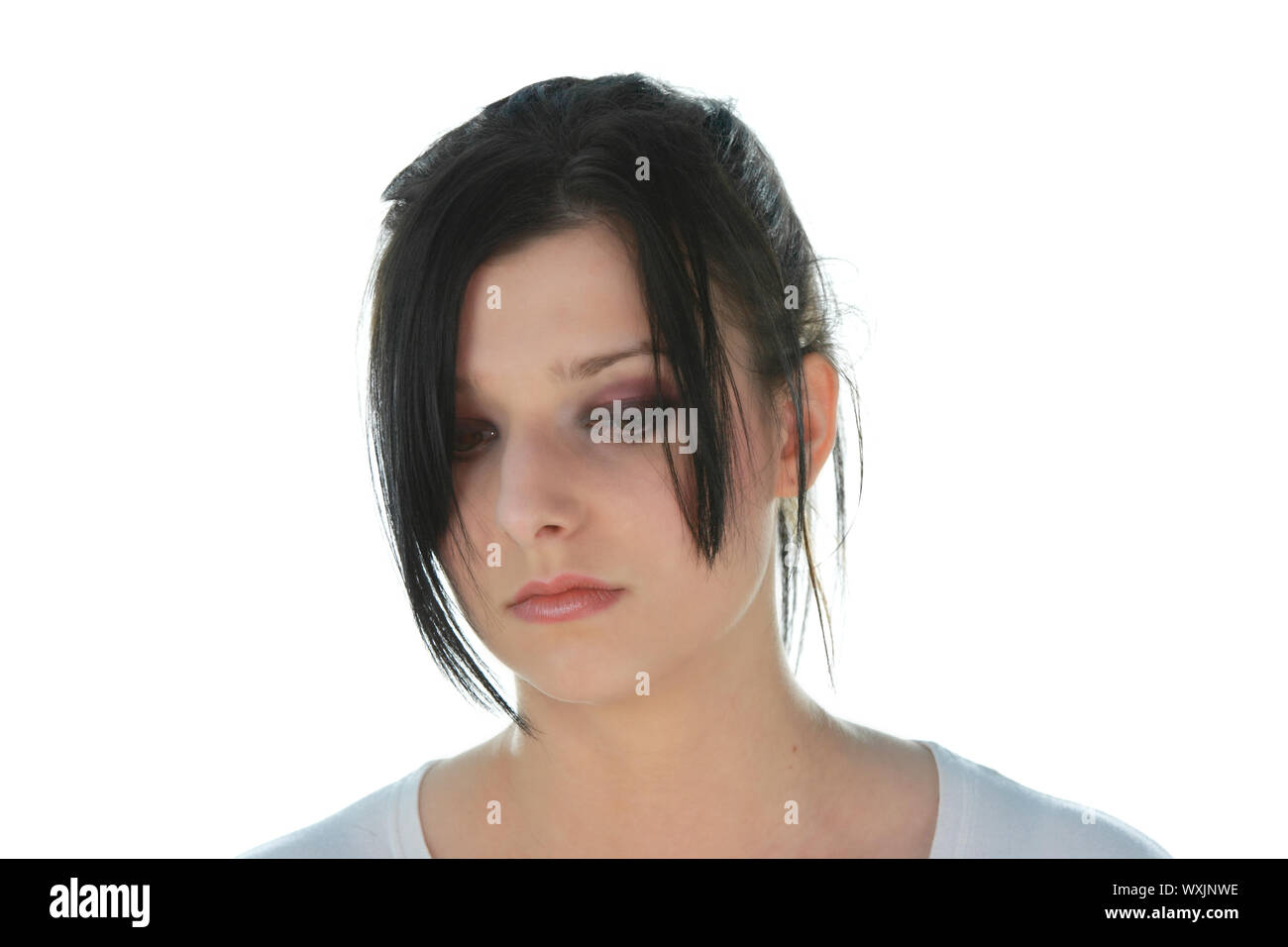 Beautiful emo girl over white Stock Photo - Alamy