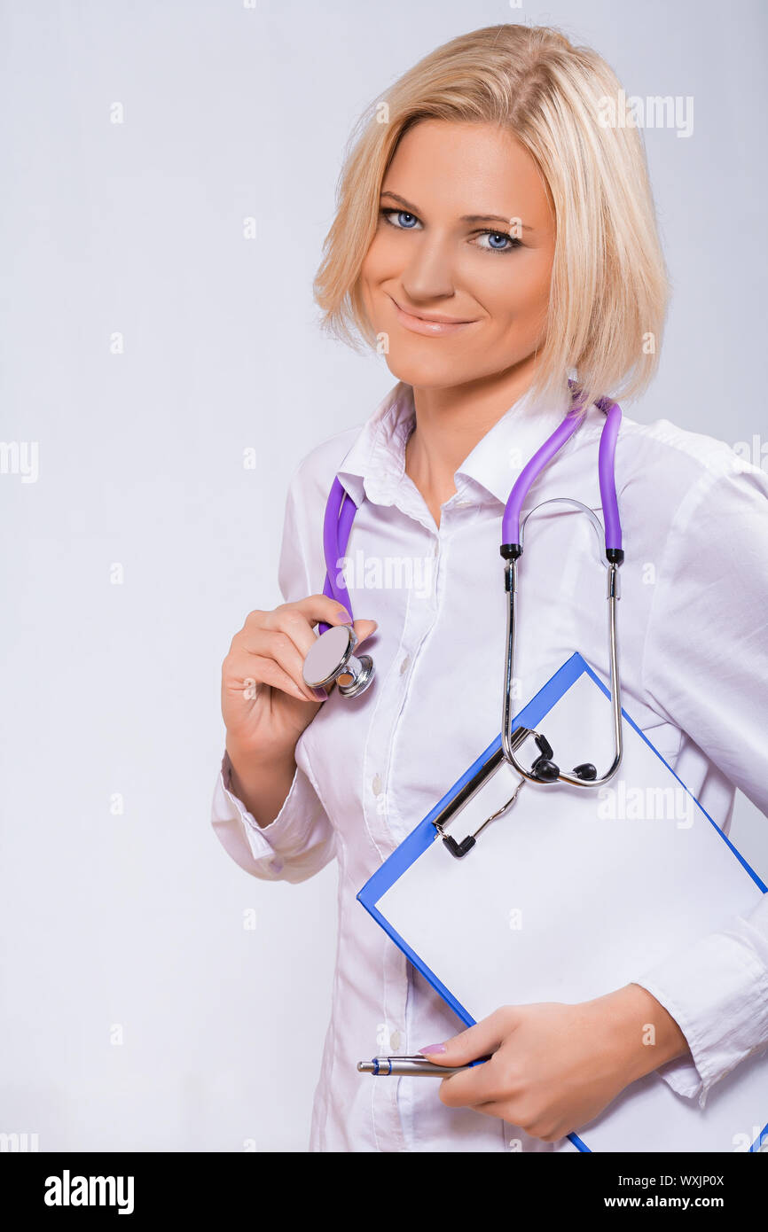 smiling medical woman doctor Stock Photo - Alamy