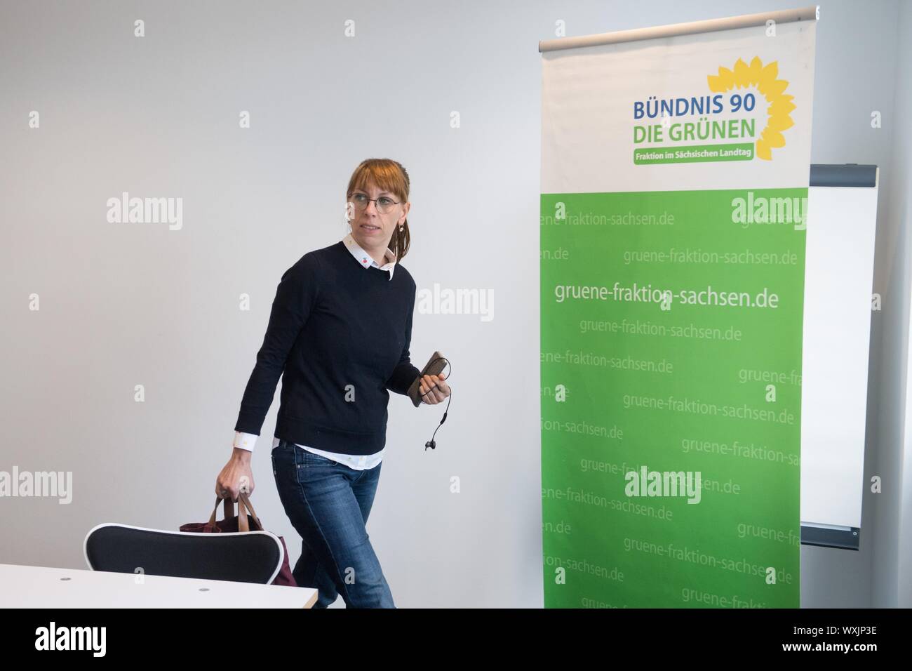 Dresden, Germany. 17th Sep, 2019. Katja Meier, leading candidate of ...