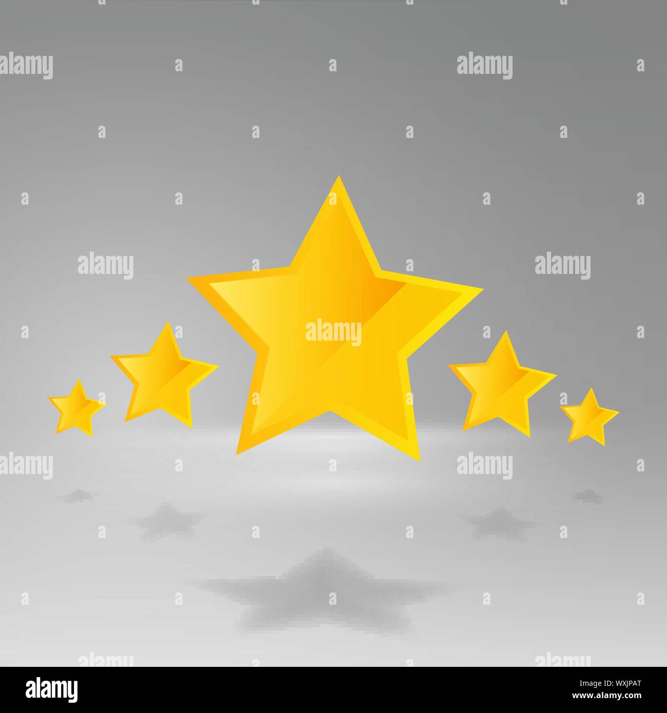 Five star golden rating, feedback creative vector illustration winning ...