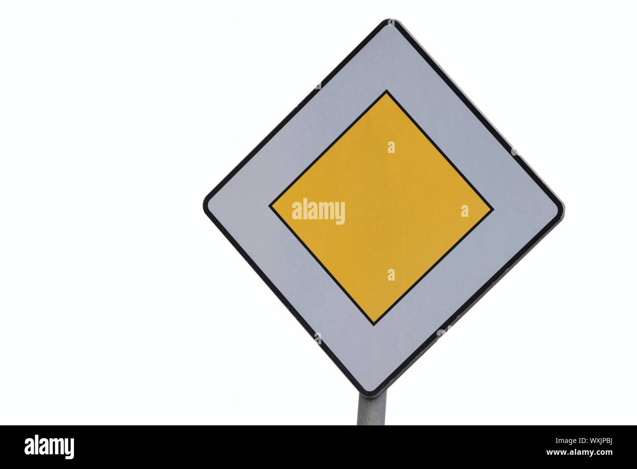 road sign - priority - isolated on white background Stock Photo - Alamy