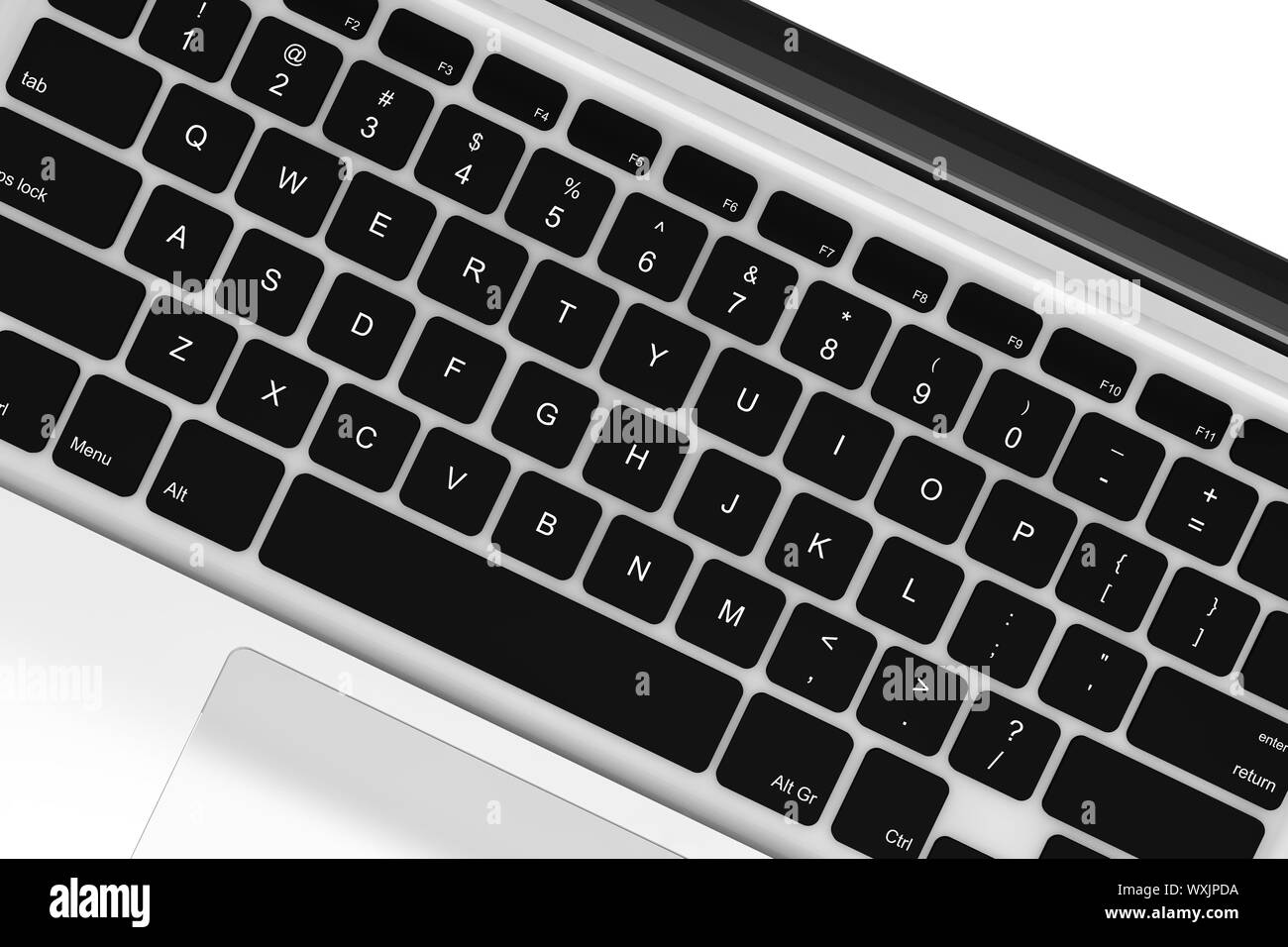 Laptop computer keyboard 3d render Stock Photo - Alamy