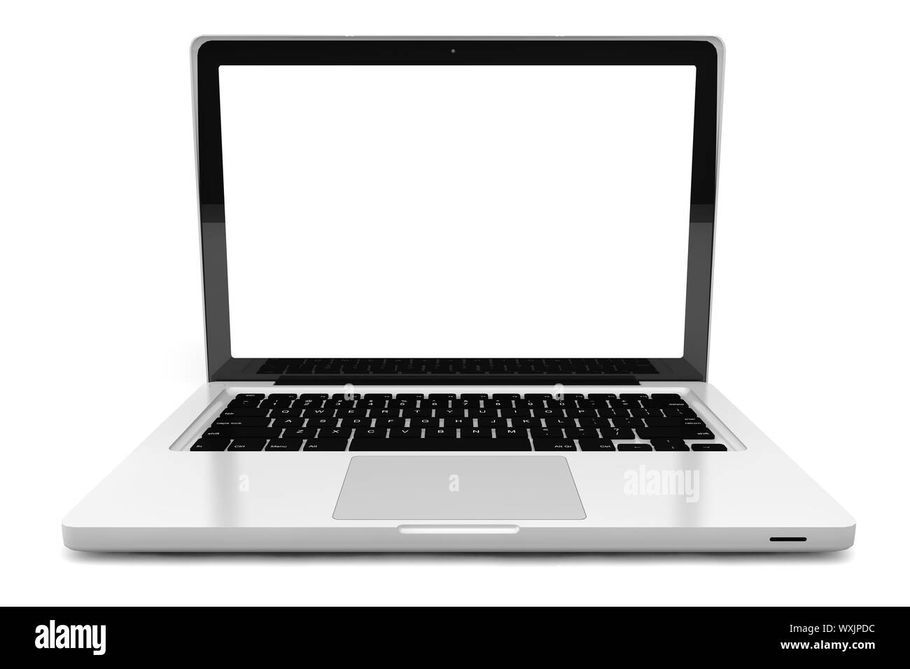 Laptop computer with blank screen isolated on white background Stock ...