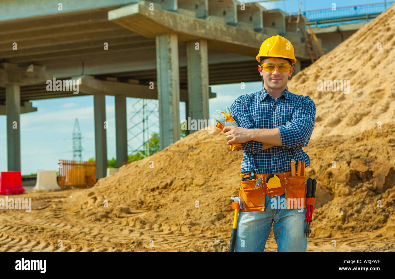 a worker on construction site Stock Photo - Alamy