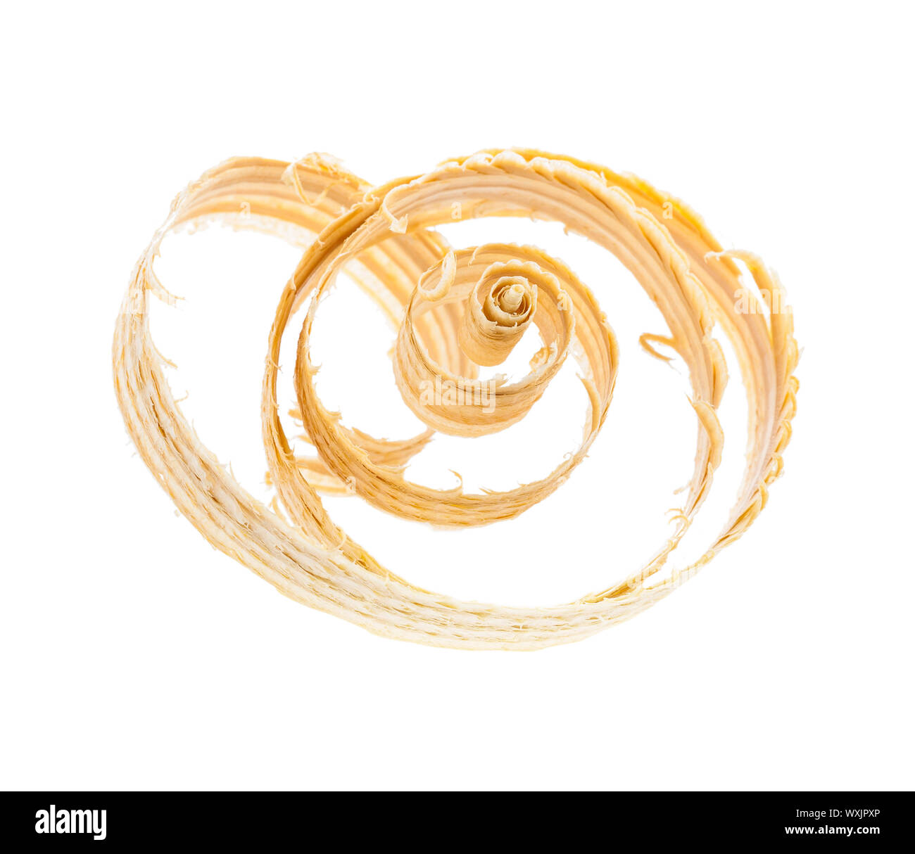 a wooden shaving isolated on white background Stock Photo - Alamy