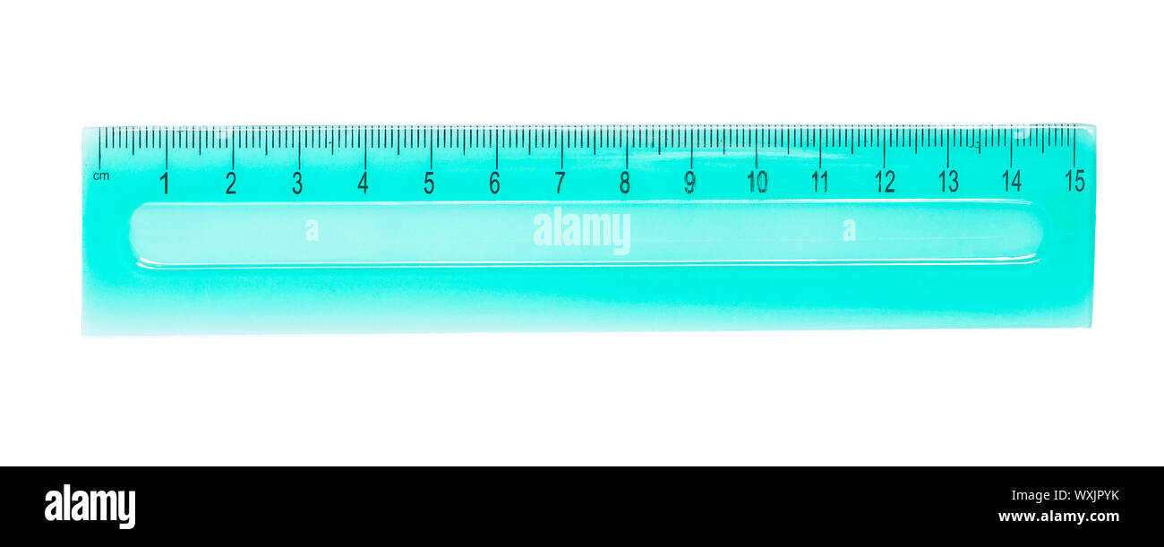 blue school ruller isolated Stock Photo - Alamy