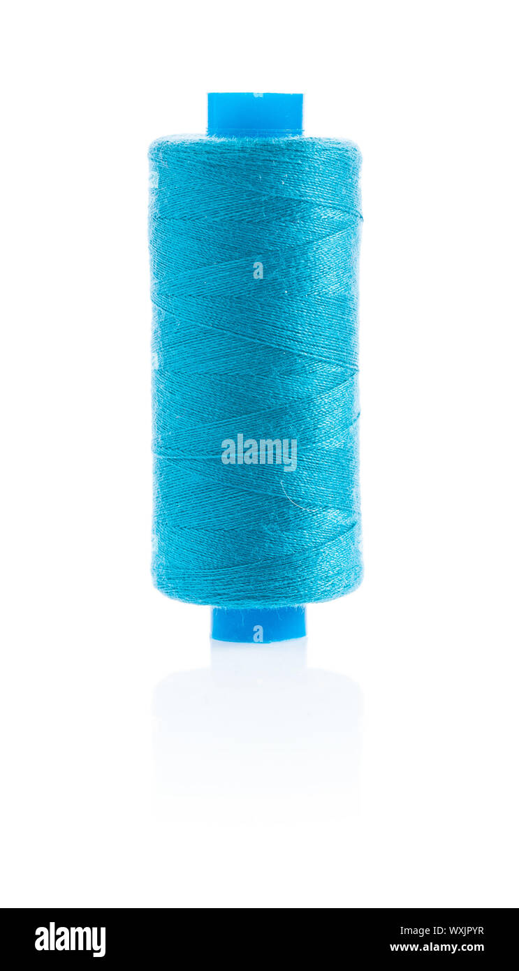 blue sewing thread on bobbin Stock Photo - Alamy