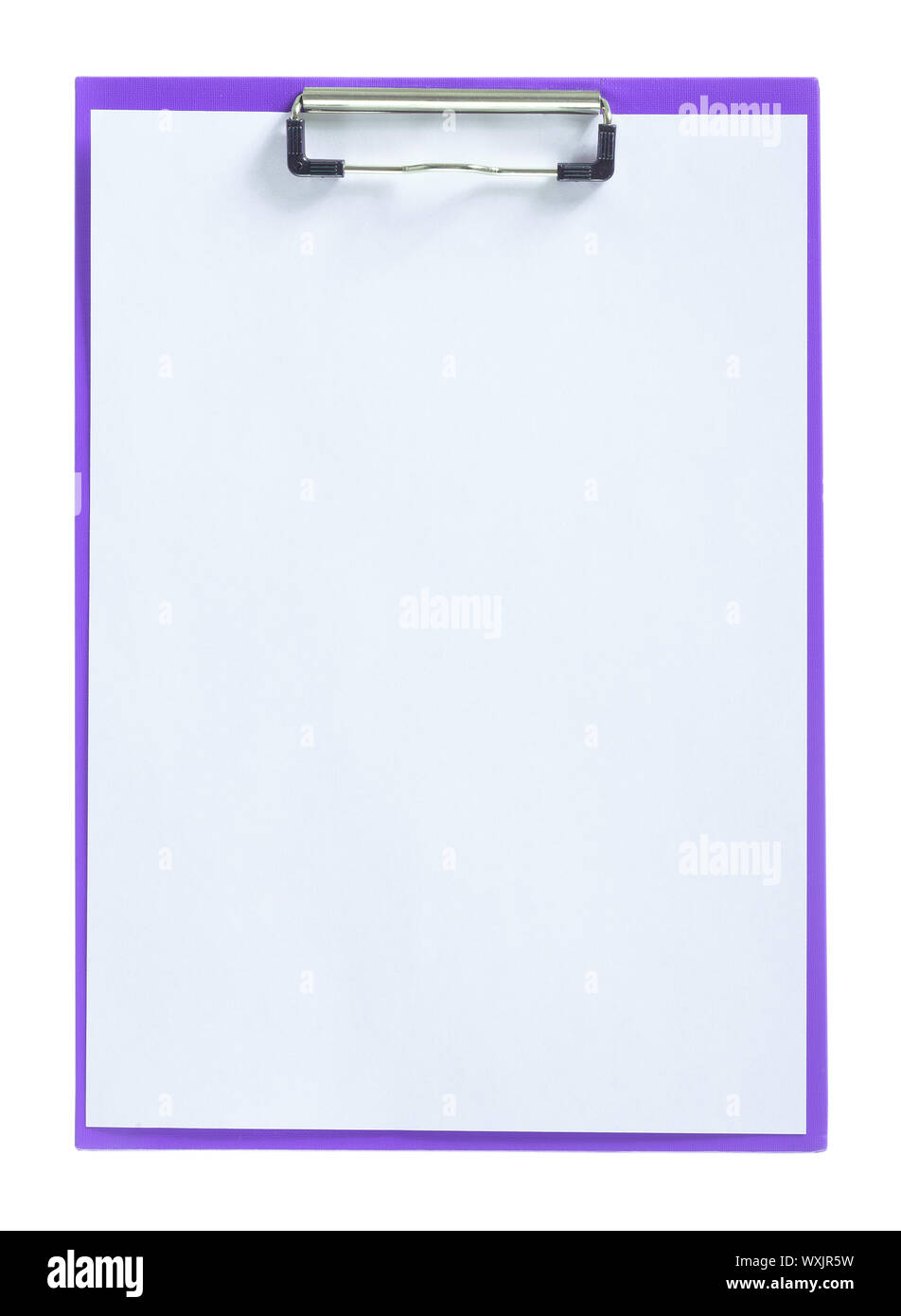 purple paperclip with sheet of paper isolated Stock Photo - Alamy