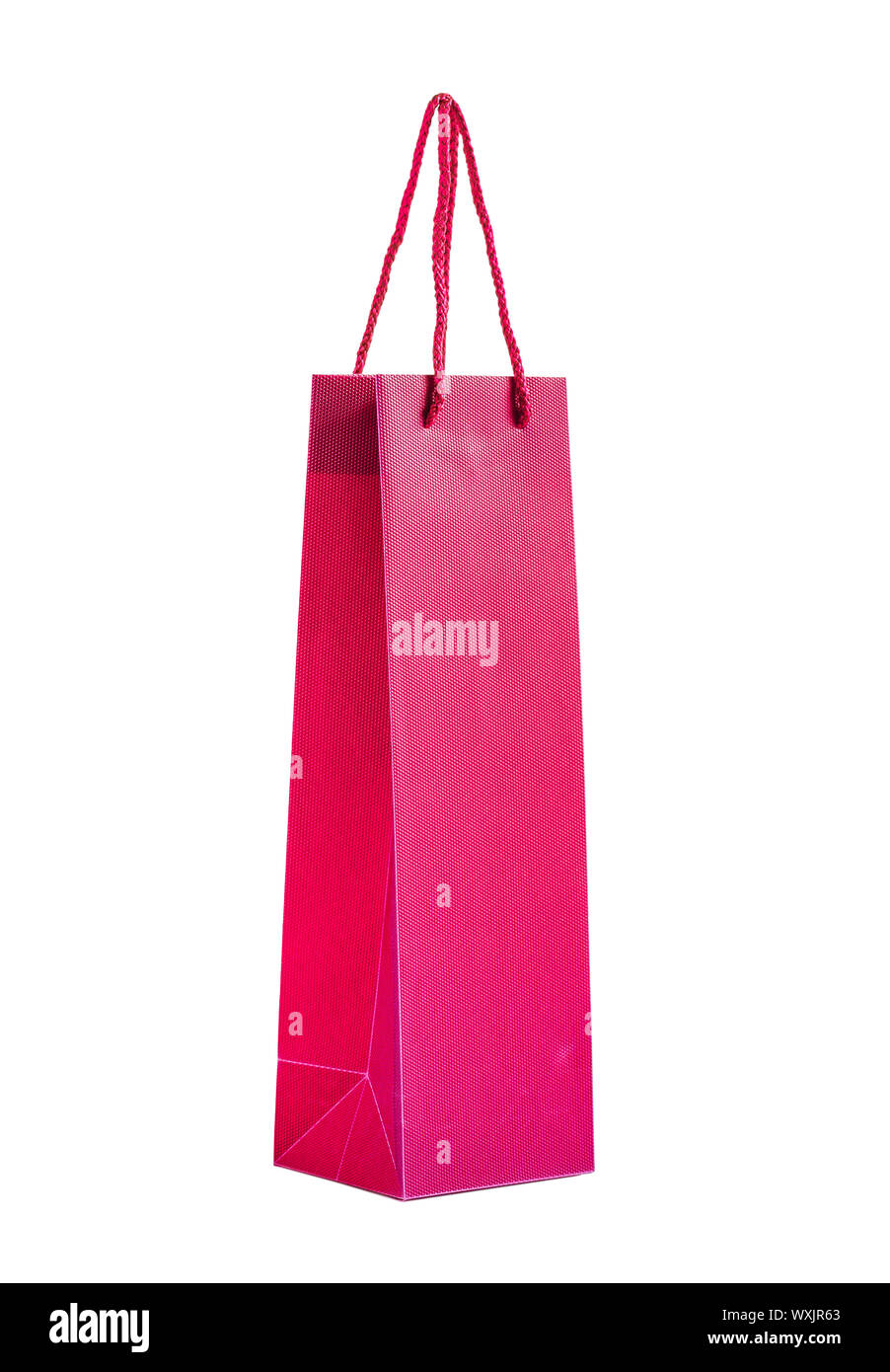 red paper bag isolated on white Stock Photo - Alamy