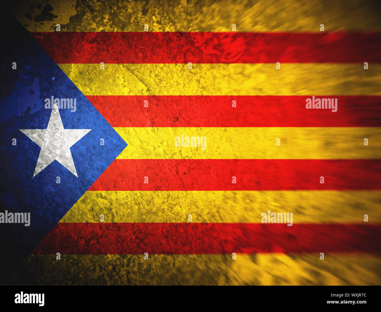 Flag of Catalonia, backgrounds, textures, blurred image, dirty Stock ...