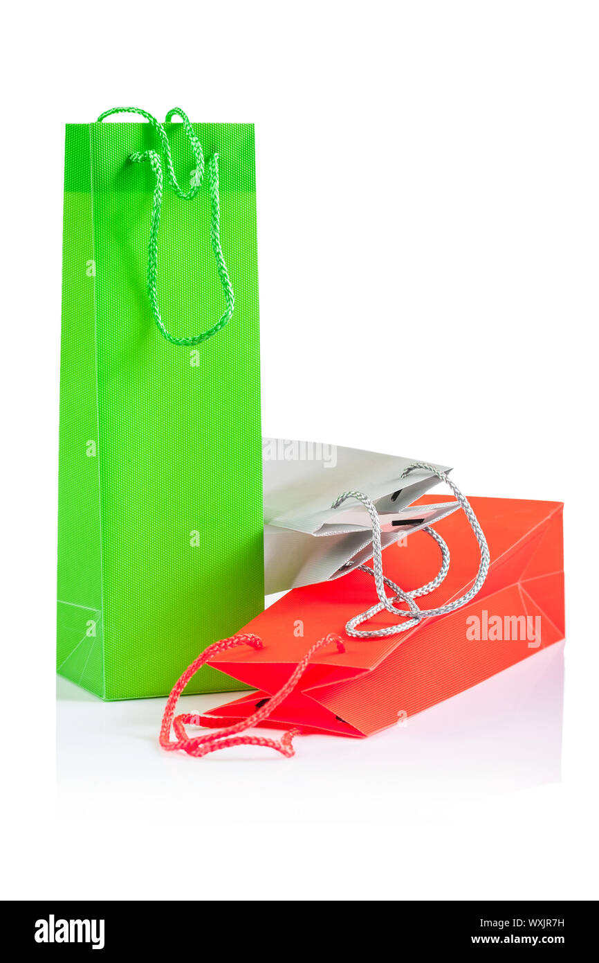 three paper bags isolated Stock Photo - Alamy