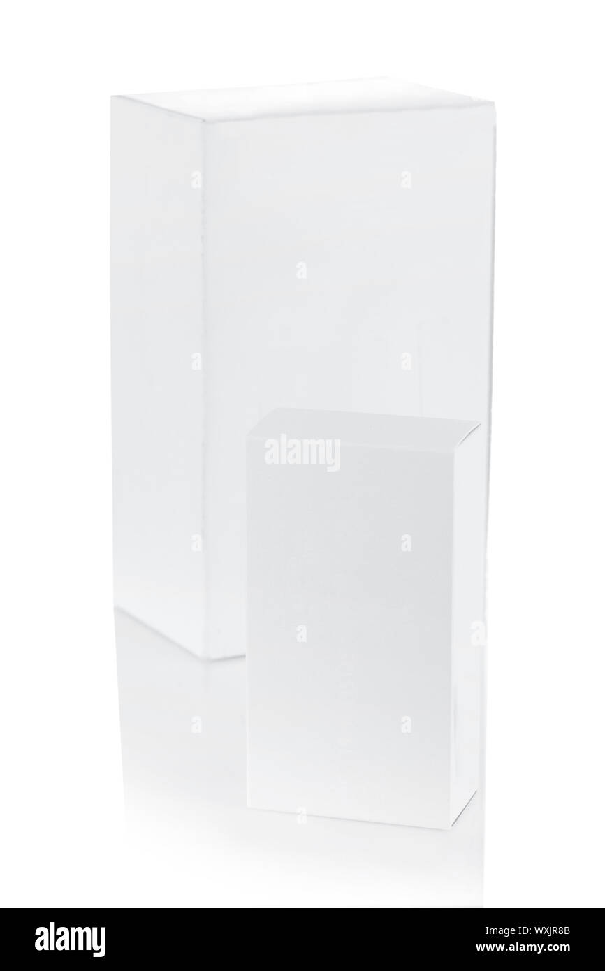 two white paper boxes Stock Photo - Alamy