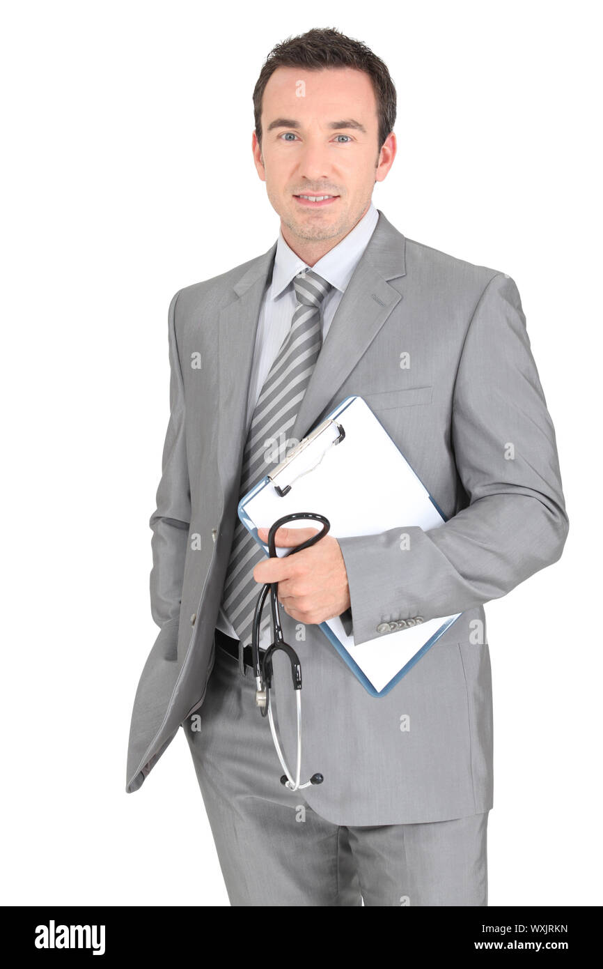 Studio portrait of a male GP Stock Photo - Alamy