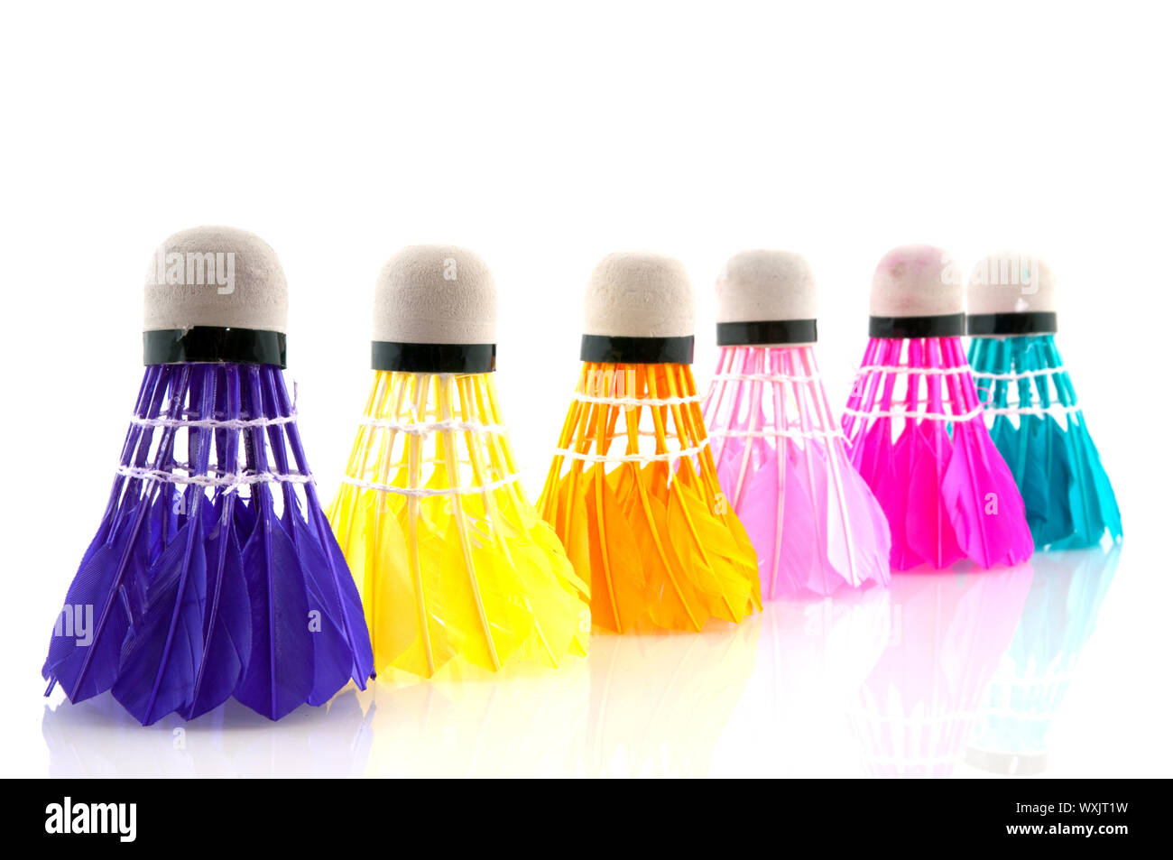 colorful badminton sports attributes Stock Photo - Alamy