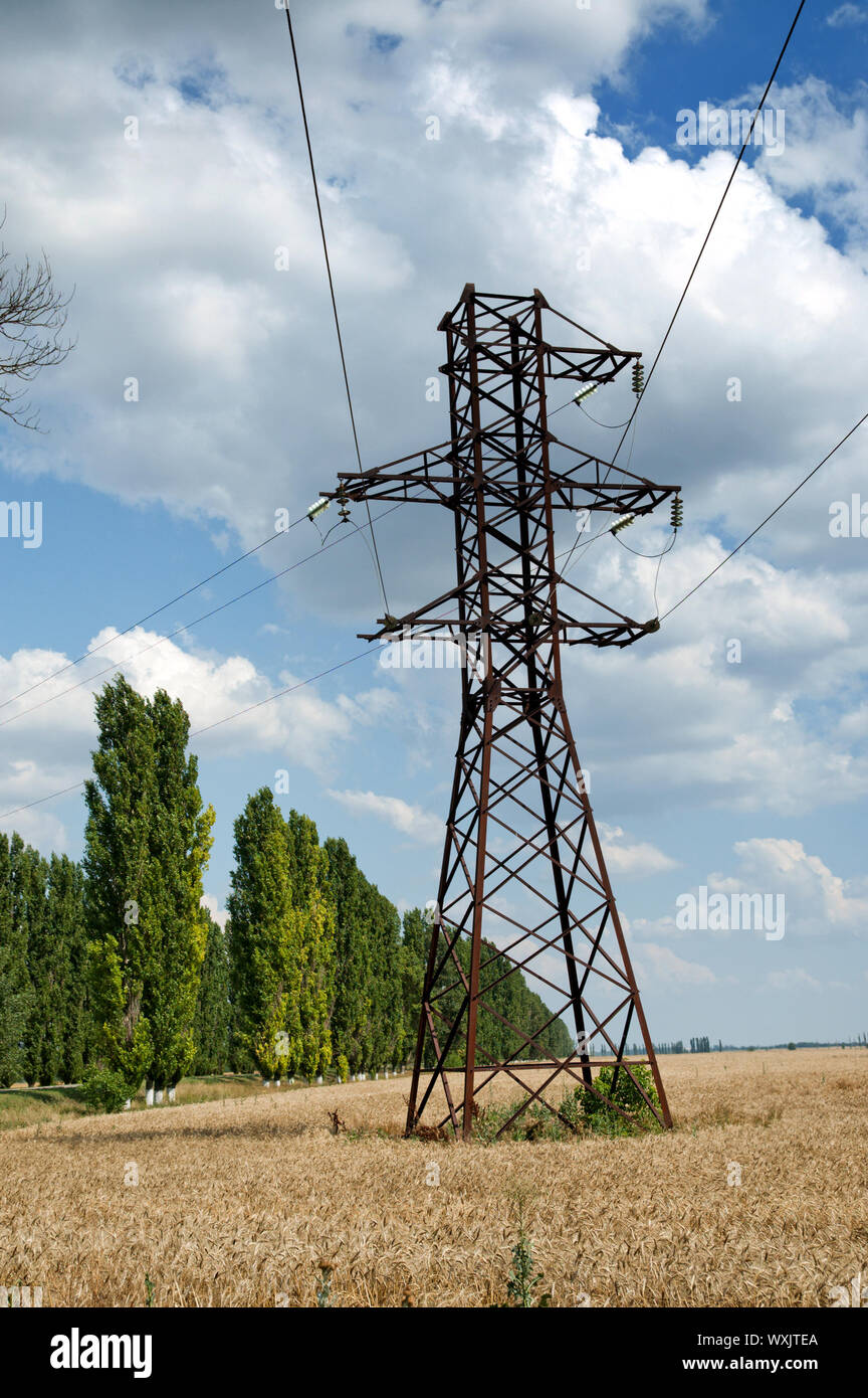 High voltage tower on wheat hi-res stock photography and images - Alamy