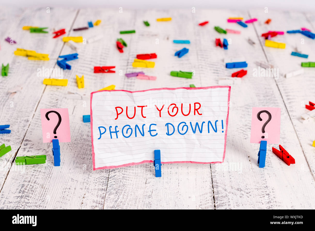 Handwriting text writing Put Your Phone Down. Conceptual photo end ...