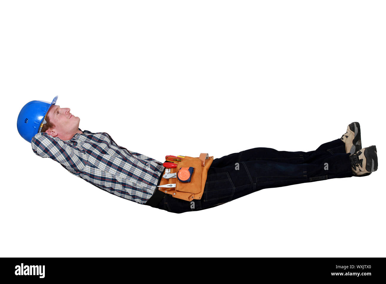 Construction worker relaxing Stock Photo - Alamy