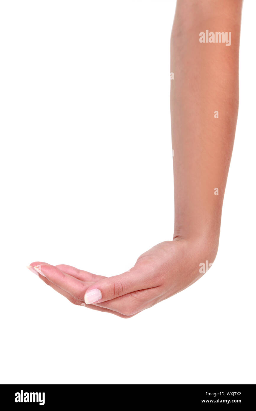 Hand in cupping position Stock Photo - Alamy