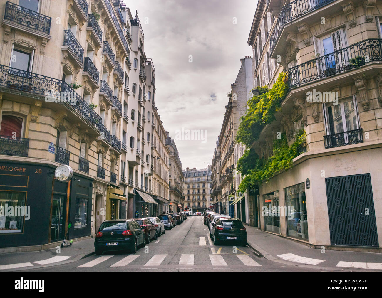 PARIS, FRANCE - 02 OCTOBER 2018: One of many beautiful streets and ...