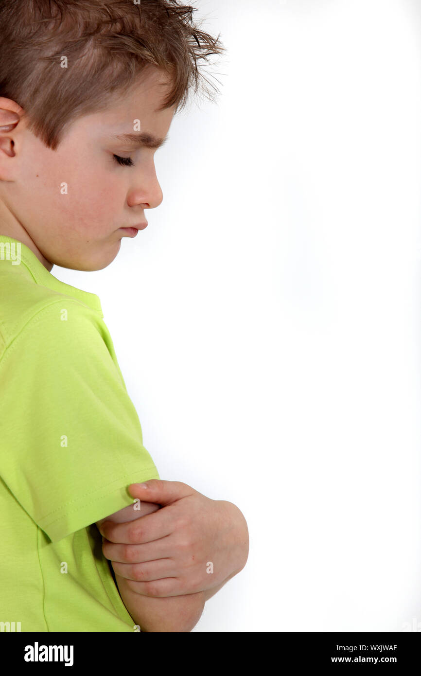 little boy sulking Stock Photo - Alamy