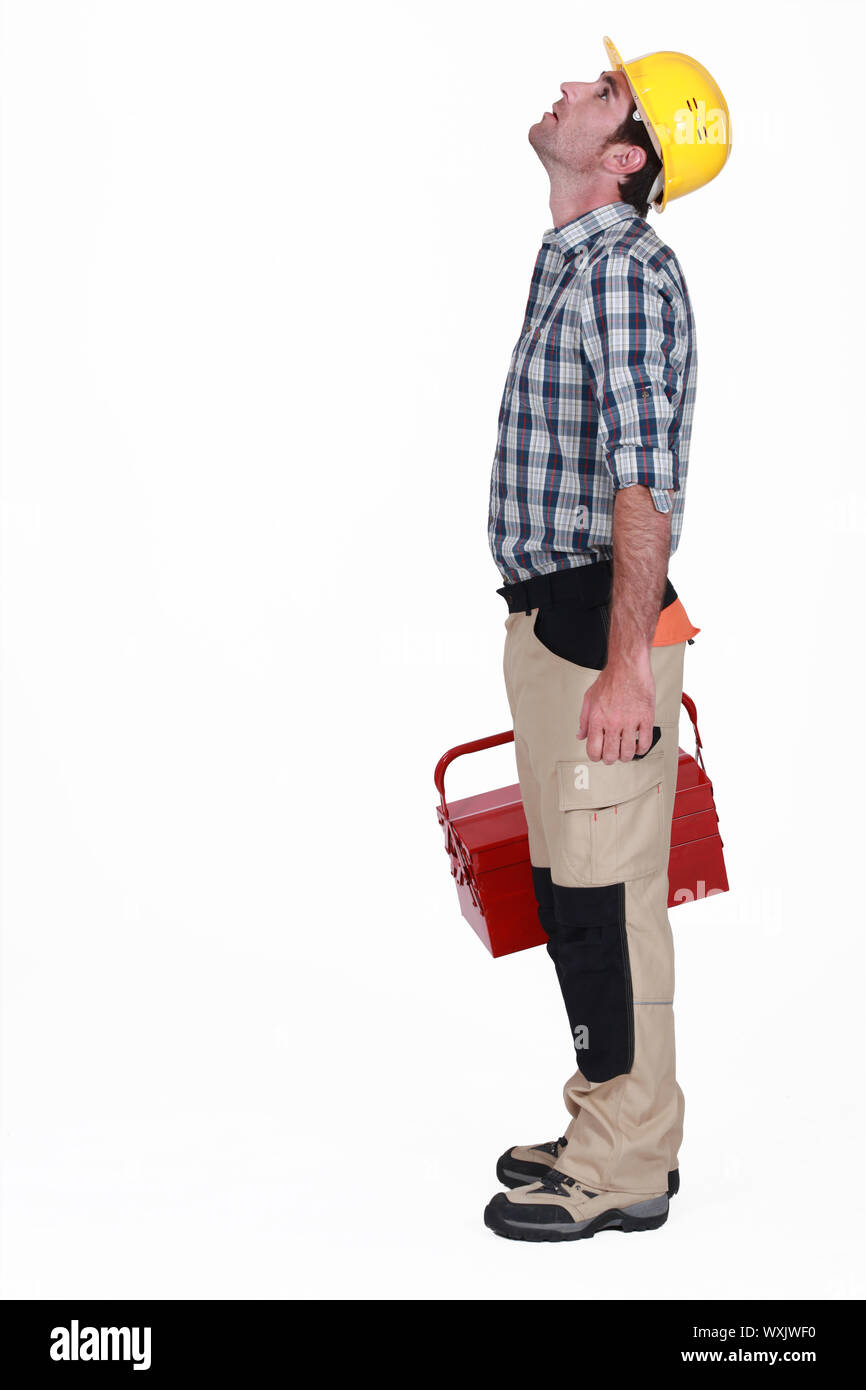 craftsman looking up Stock Photo - Alamy