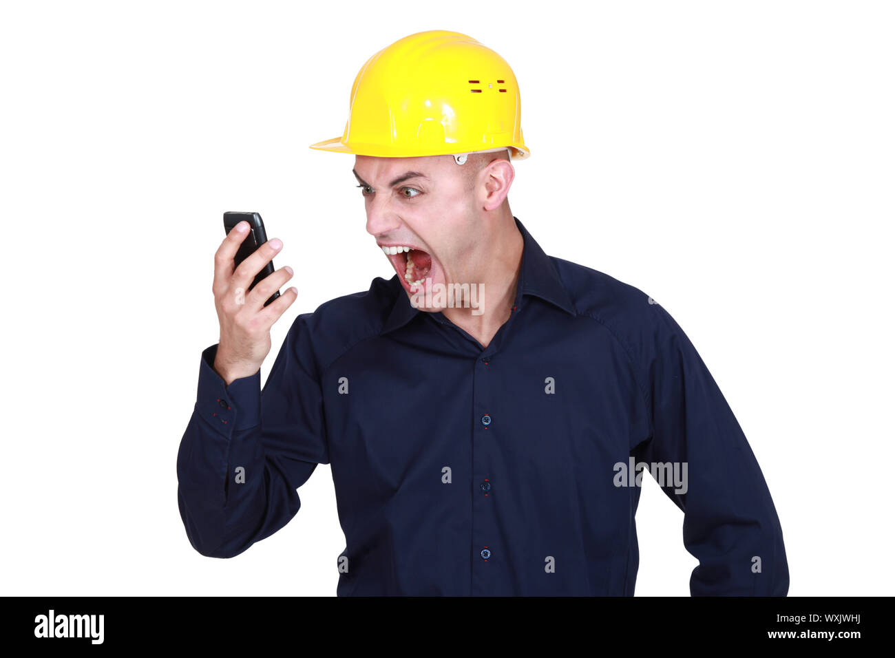 Funny crazy man construction worker hi-res stock photography and images ...