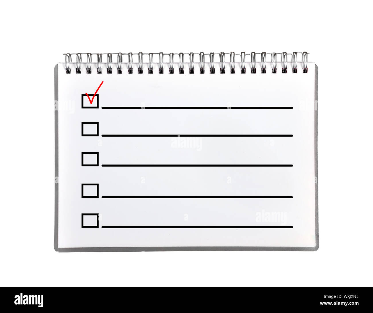 drawing check box on note pad Stock Photo - Alamy