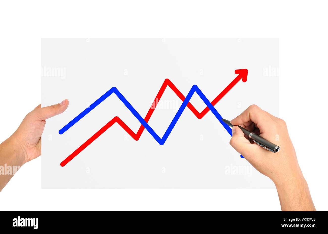 hand drawing graph on paper Stock Photo - Alamy