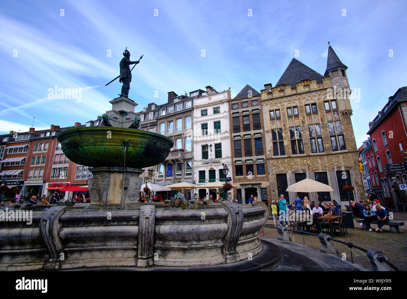 town hall square in the old town of Aachen, Germany Stock Photo - Alamy