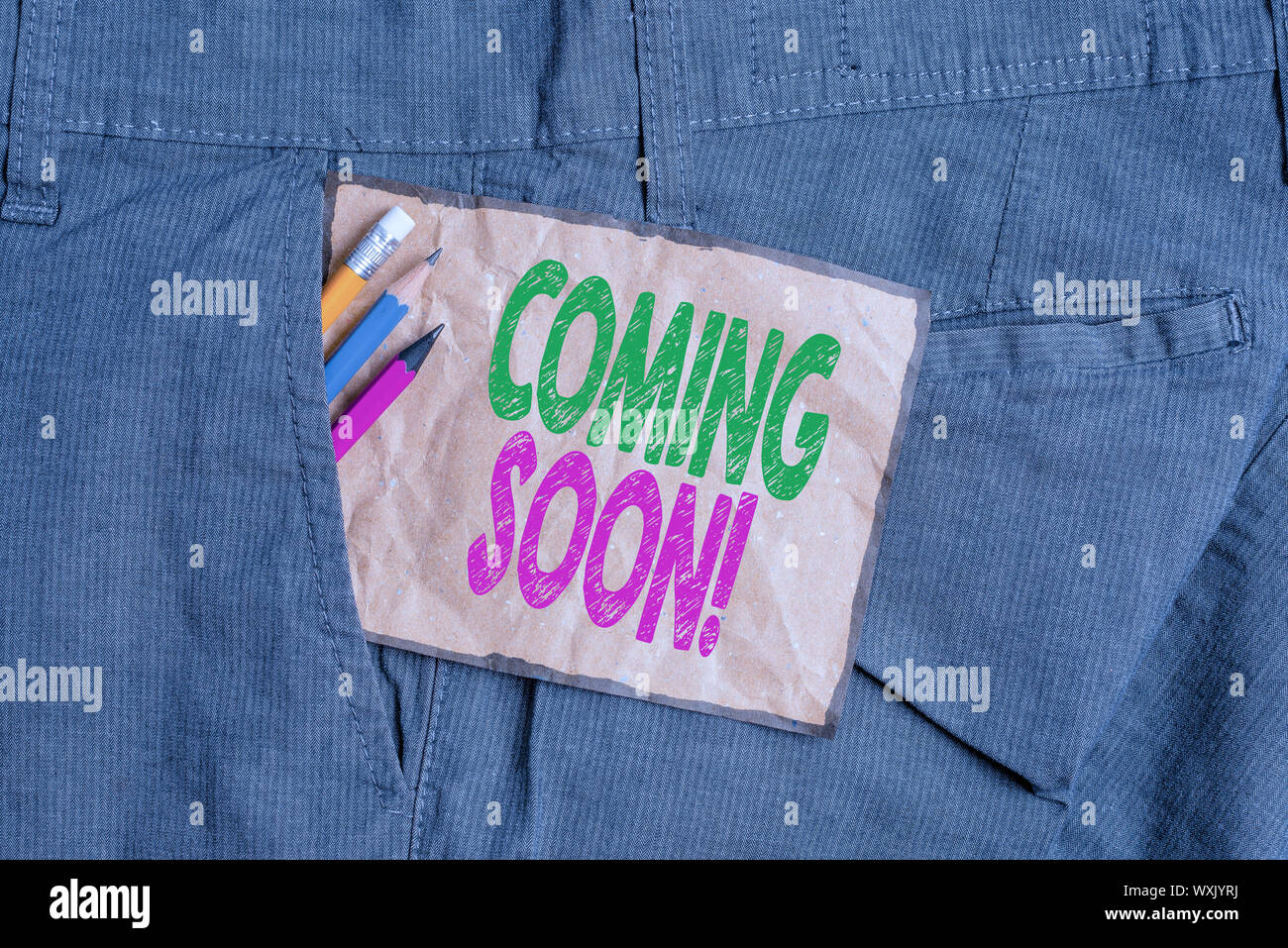 Handwriting text writing Coming Soon. Conceptual photo event or action ...