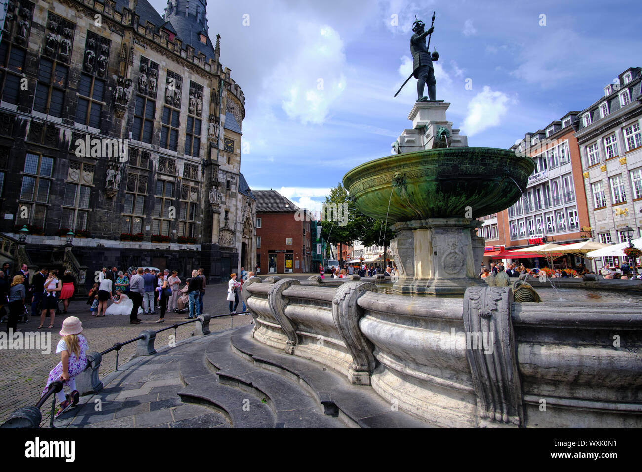 town hall square in the old town of Aachen, Germany Stock Photo - Alamy