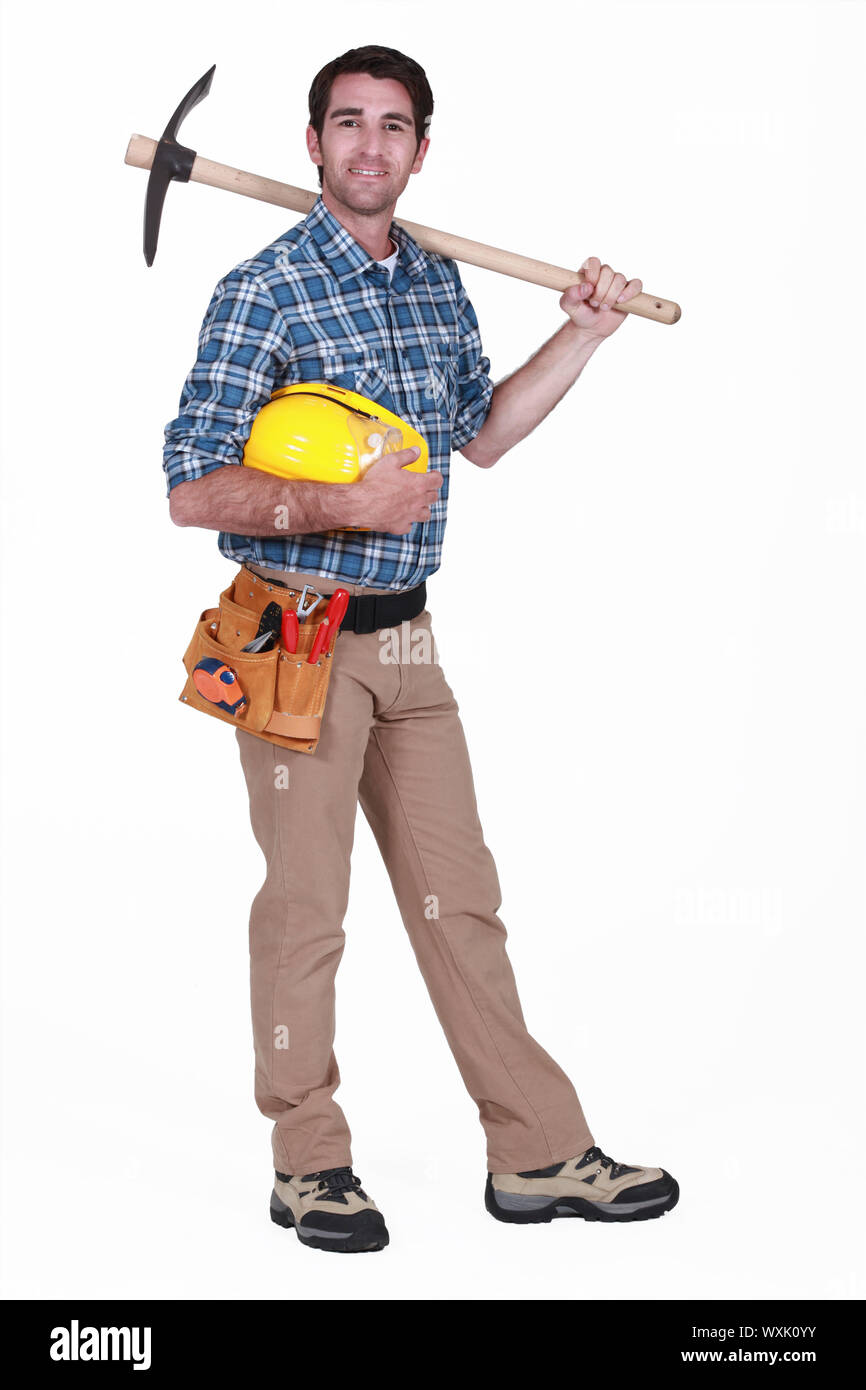 Workman pickaxe Cut Out Stock Images & Pictures - Alamy
