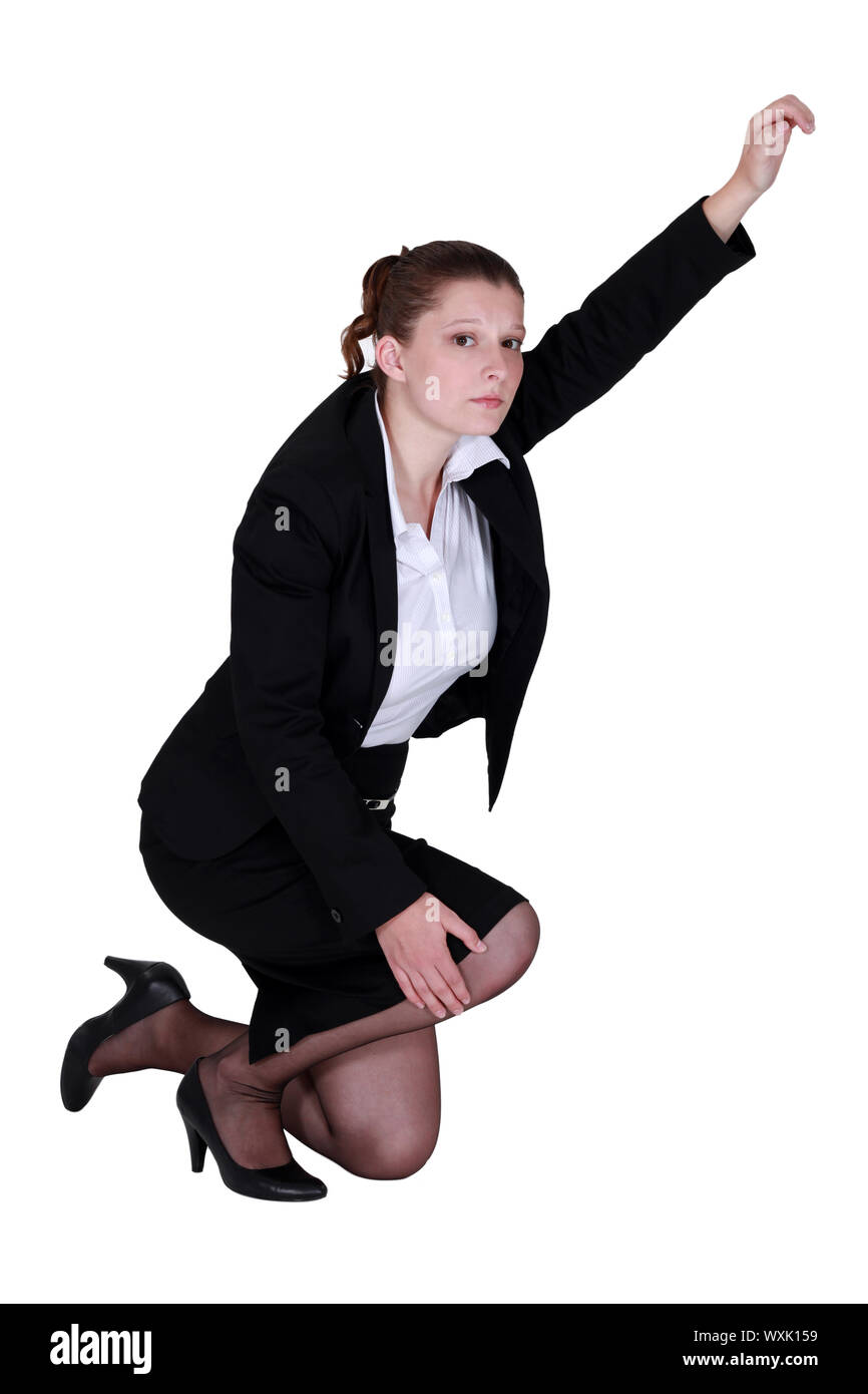 woman with injured leg asking for help Stock Photo - Alamy